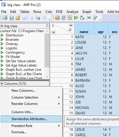 Solved: About Tables "Transpose" function - JMP User Community