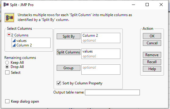 Solved: Help with transposing data from 1 column across a few columns and repeat - JMP User ...
