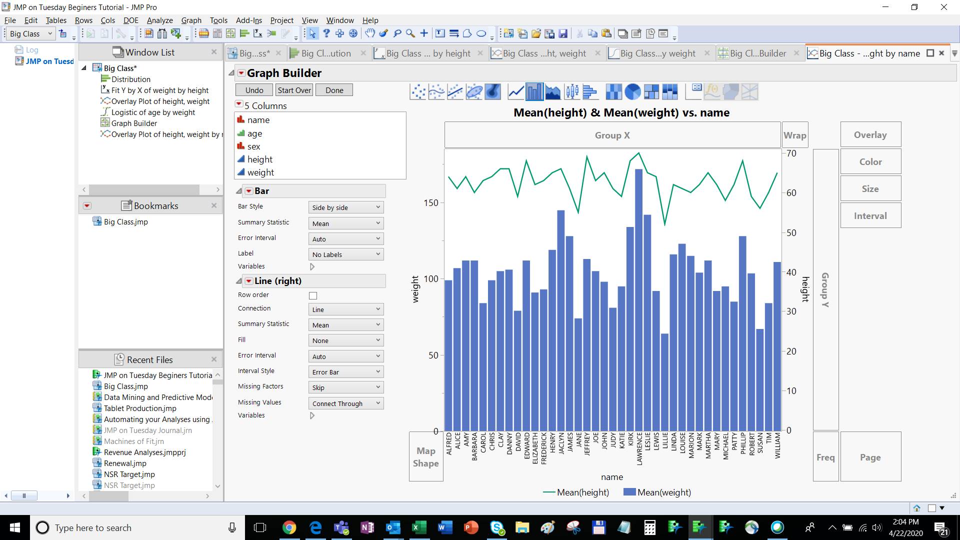 How Do I Have Two Different Chart Types In A Single Graph Using Two Axis Jmp User Community