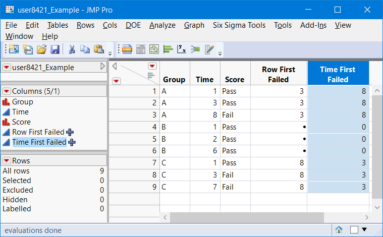 Solved: Column Formula for summary value of group based on values in 2 other columns - JMP User ...