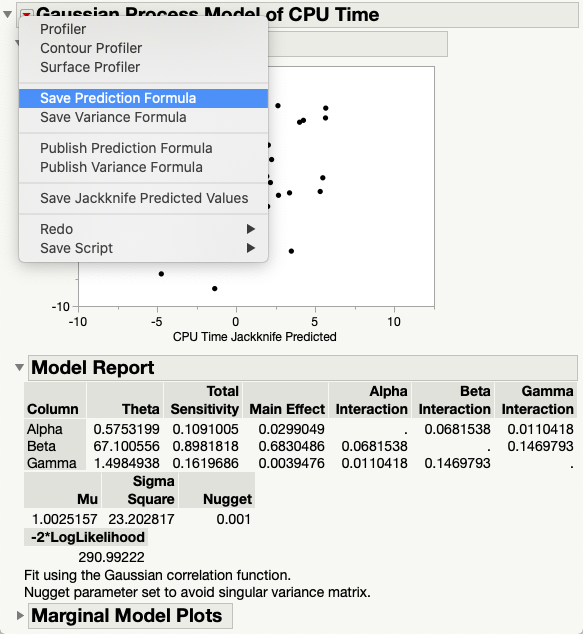 Solved: How to get JMP Gaussian process prediction model equation? - JMP User Community