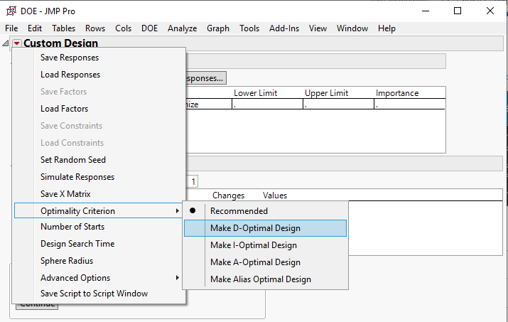 How to do D optimal design in JMP - JMP User Community