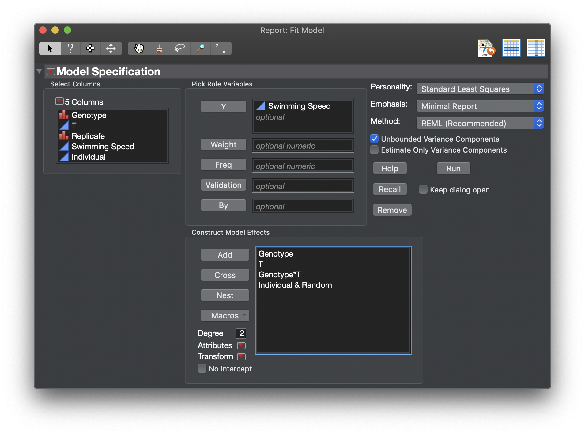 Solved How To Create A Nested Effect Within Interaction Factors Jmp User Community