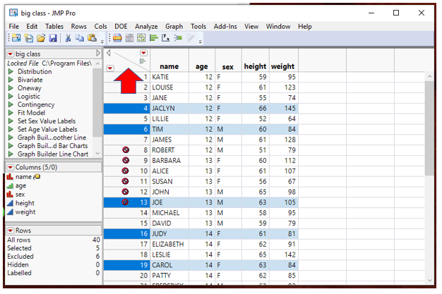 Solved: Delete row legend and colour markers in their original colour (black) - JMP User Community