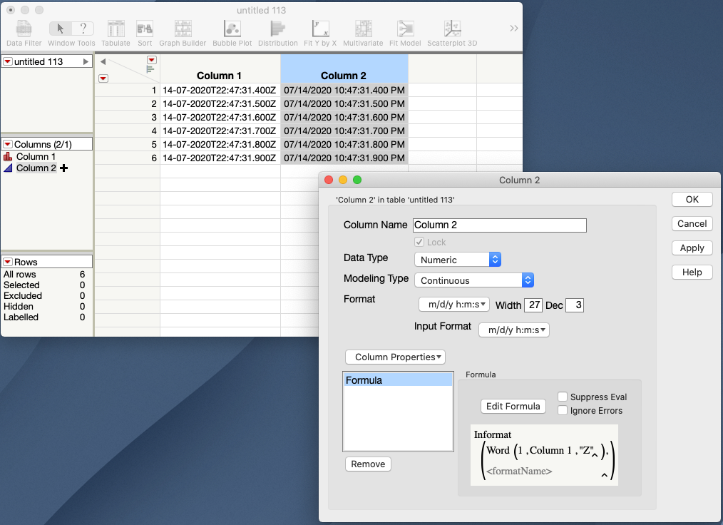Solved: Help doing a table transform and converting a timestamp? - Page 2 - JMP User Community