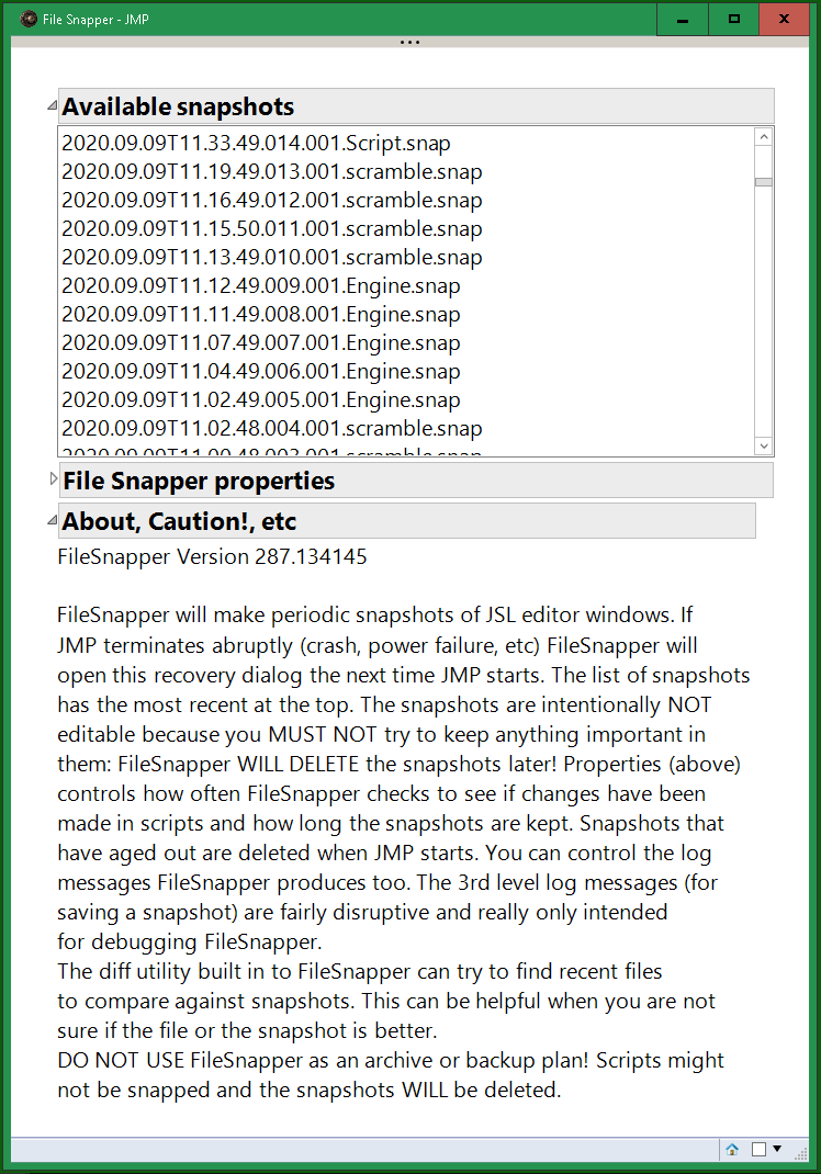 FileSnapper - JMP User Community