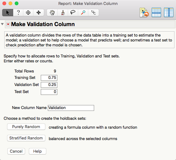 Solved Split Data Into Training And Validation Without Jmp Pro Jmp User Community