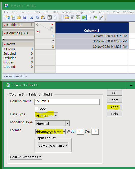 Convert character time to numeric continuous time - JMP User Community