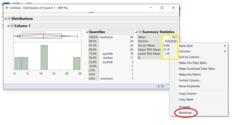 Bootstrapping in JMP 15 - JMP User Community
