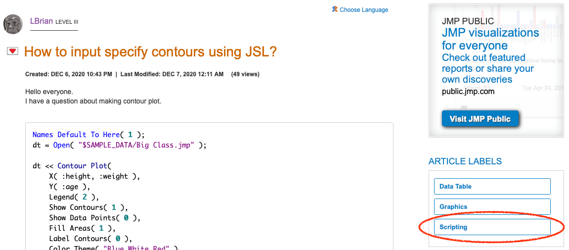 Remind users to ask for a scripting or interactive solution - JMP User ...