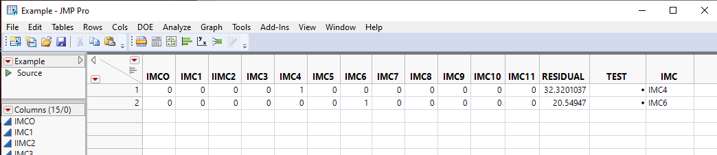 Solved Get Column Names That Has Particular Value Jmp User Community