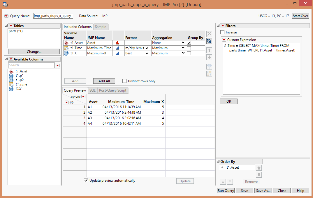 Solved: Query Builder - Unique Records - JMP User Community