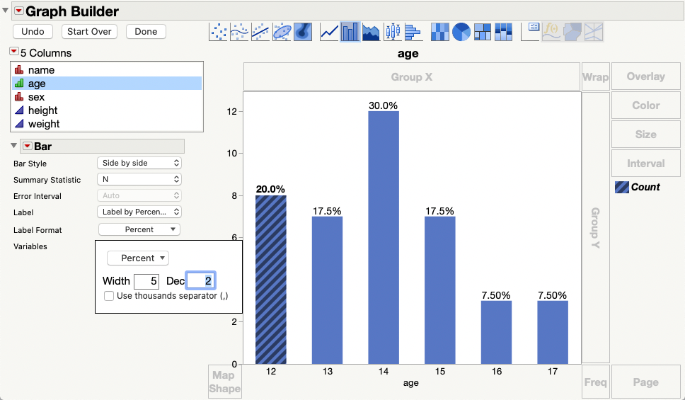 How to change number of decimal places in Bar chart labels (Label by ...