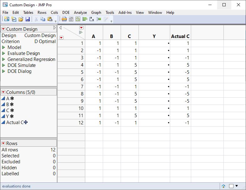 Solved Doe With One Factor Constrained To Be In A Ratio With Another
