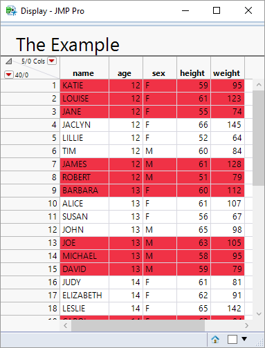 Solved: Shading blocks of rows in a Table Box - JMP User Community