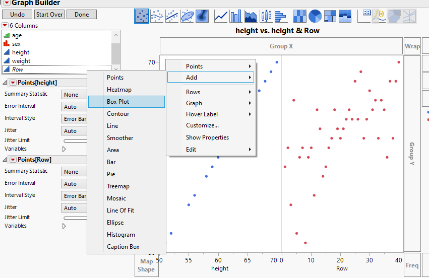 Box Plot and Scatter Plot on same graph - JMP User Community