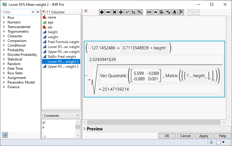 Prediction Profiler Confidence Intervals - JMP User Community