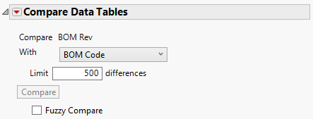 Solved: A bug? JSL for Compare Data Tables not working with Limit setting - JMP User Community