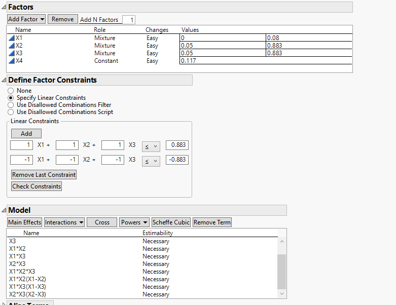Solved: Making a Mixture Design that Does Not Sum to 1.0 - JMP User Community