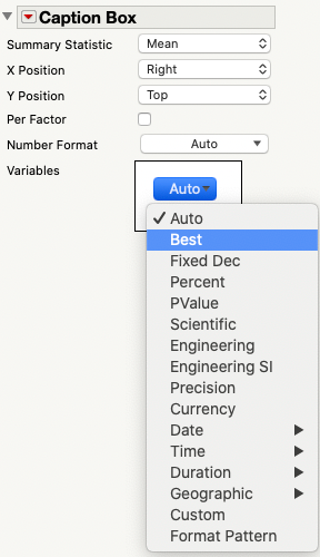 Controlling Caption Box Format In Graph Builder Jmp User Community