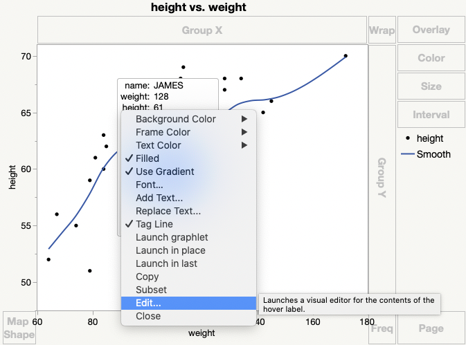 To Modify Hover Label Editor So It Is More User Friendly Jmp User