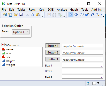 Solved: Dynamic display box based on combo box selection - JMP User ...