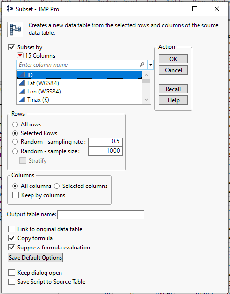 Create subsets from huge table (3,632,135 rows) - JMP User Community