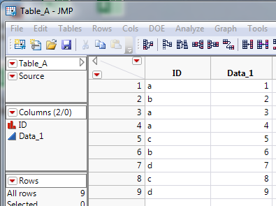Solved: Add column from one table to another table - JMP User Community