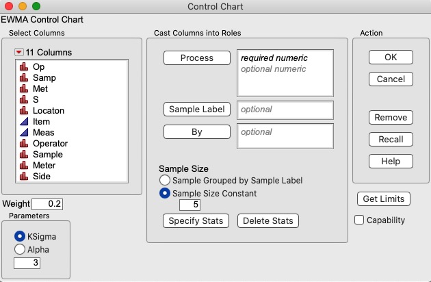 Control limits on EWMA control chart JMP 16 - JMP User Community
