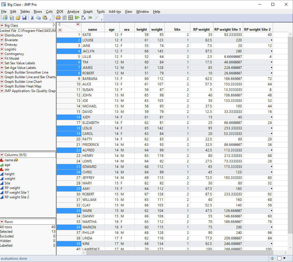 Solved Working With Excluded Rows Jmp User Community