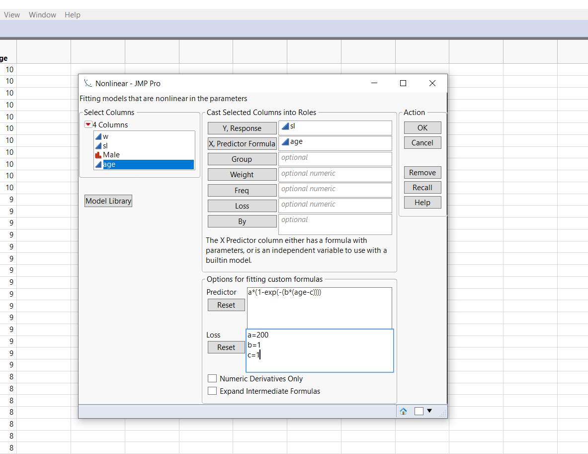Solved How To Write Your Own Non Linear Model Jmp User Community