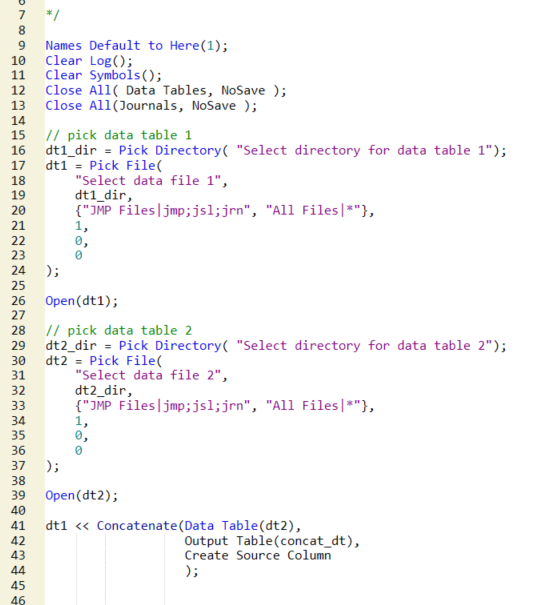 Solved: [JSL Bug] Got problem when try to concatenate two tables from different director ...