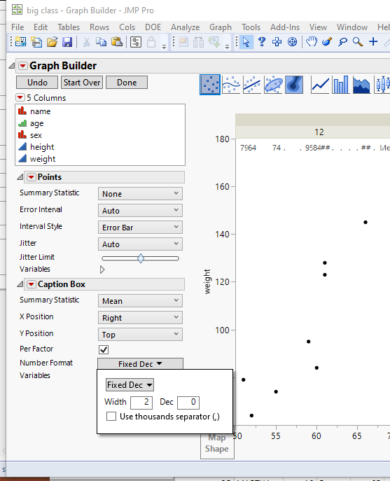 Re: How to set default decimal of caption box in graph builder - JMP ...