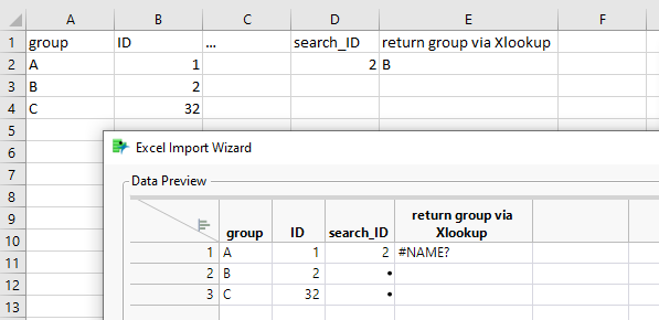 Solved: JMP Import: "XLookup" equation in Excel file - JMP User Community
