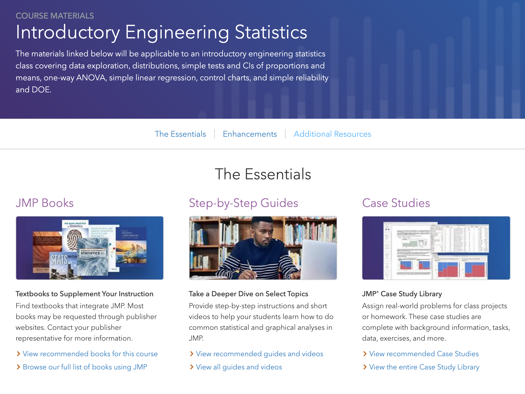 Back to class with JMP: Easy access to academic teaching resources