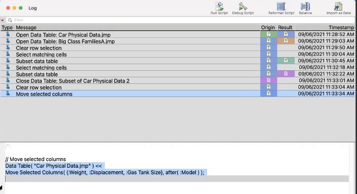 Enhanced Log and Action Recorder - New in JMP 16 and JMP Pro 16 - JMP ...