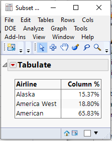Tabulate specific values from column - JMP User Community