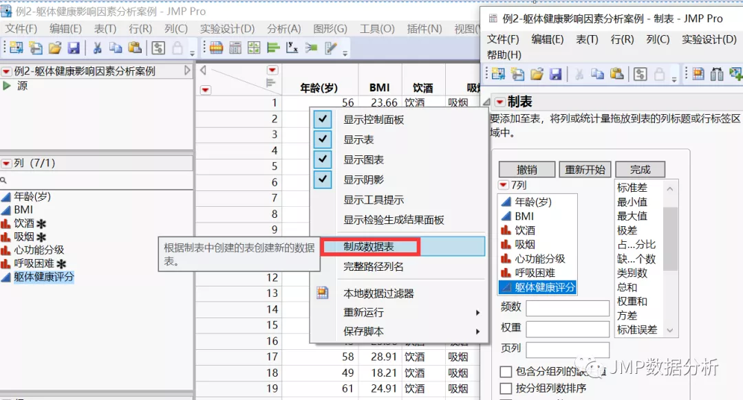 使用JMP進行表格視覺化與個性化報表 -- Tabulate 的進階設定