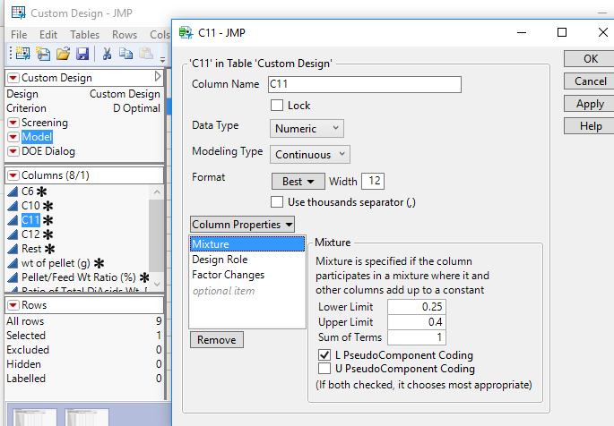 Solved: formulations and their effects - JMP User Community