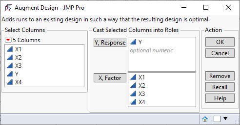 Solved: How do I add a new continuous factor to a DoE via design ...