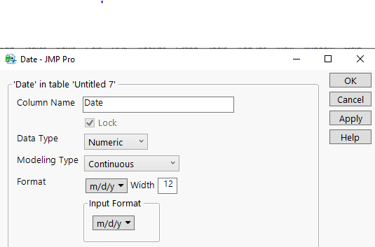 How to convert a numeric column to a date column correctly? - JMP User Community