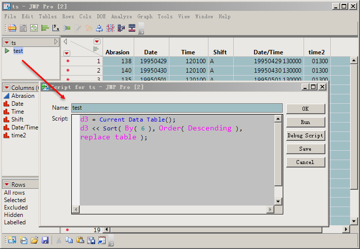 Solved: How to use JSL to write a script in the specified JMP file and ...