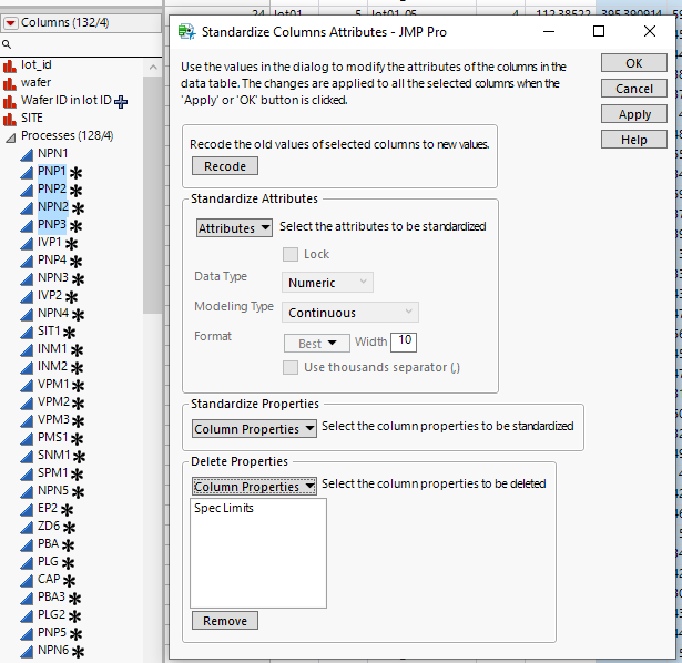 Solved Jmp16 Column Properties Spec Limits Jmp User Community