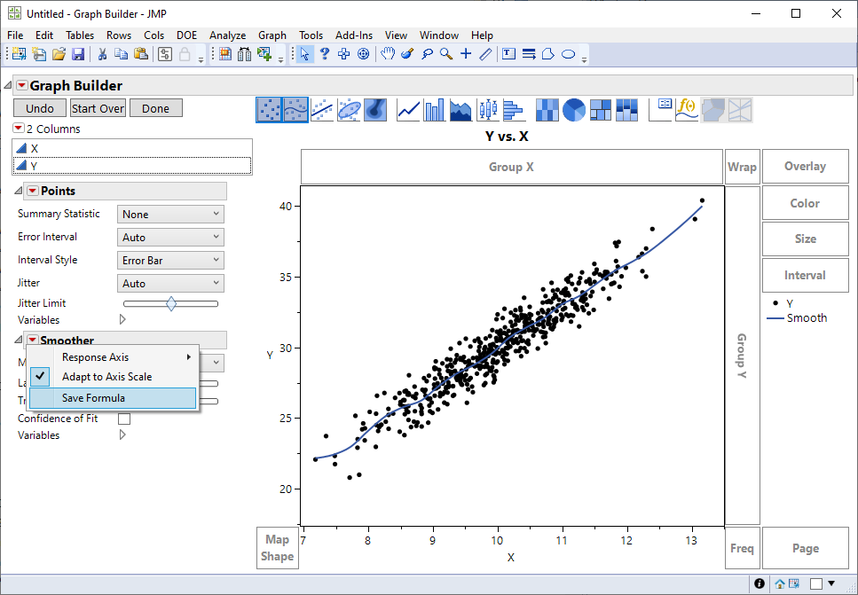 how can i export or save the smoothing in a table. - JMP User Community
