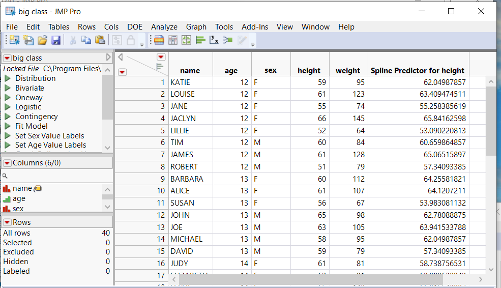 how can i export or save the smoothing in a table. - JMP User Community