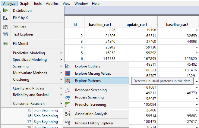 Use JMP to find patterns (and anomalies) in data