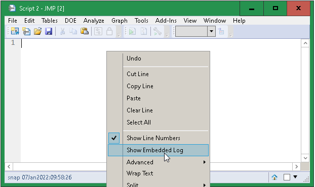 Embedded Log on Right - JMP User Community