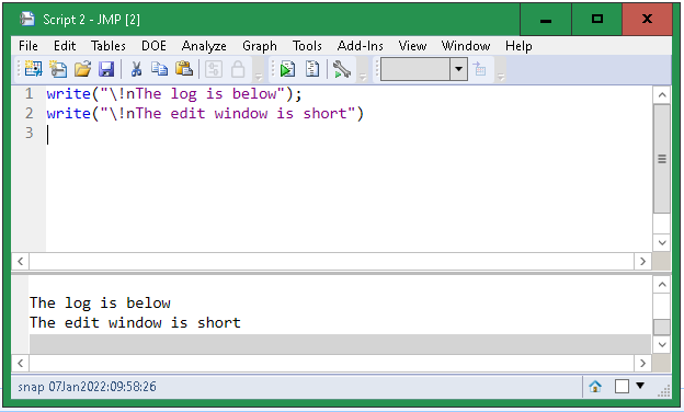Embedded Log on Right - JMP User Community