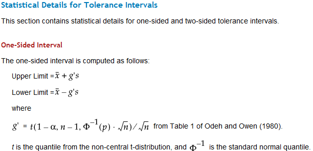 Solved: Computing statistical tolerance intervals in JMP - JMP User Community