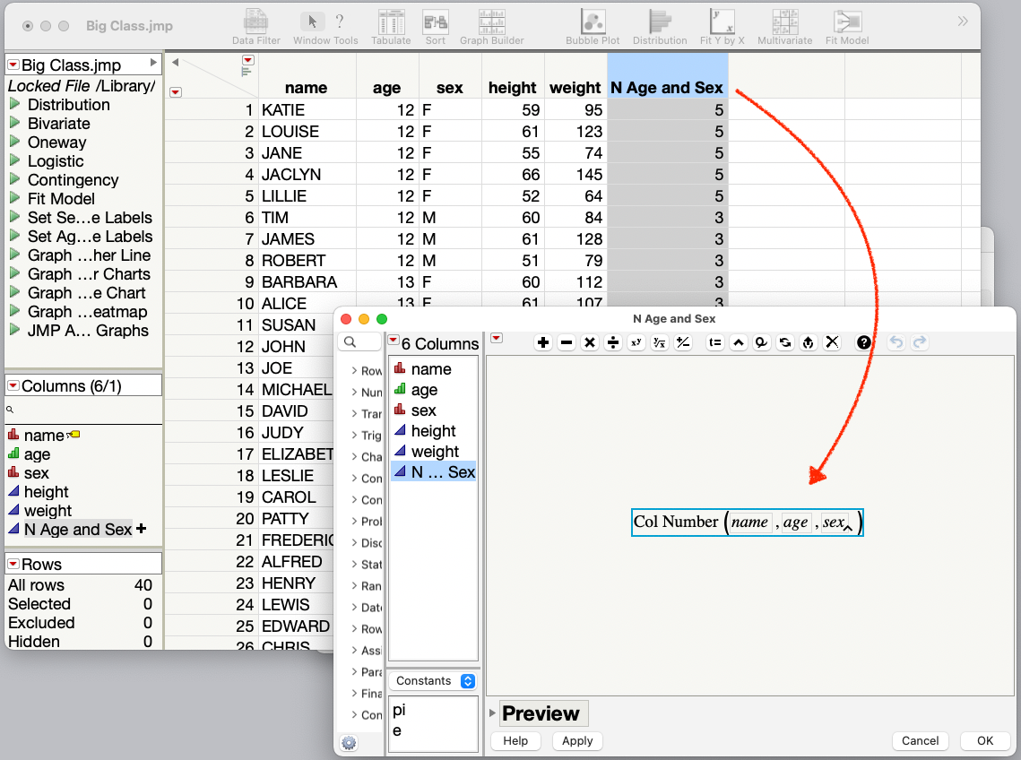 Solved: Calculation field subgroup count - JMP User Community